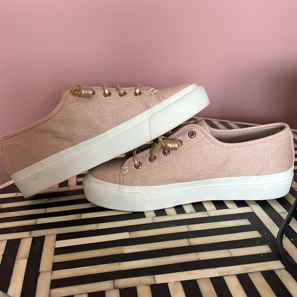 Sperry | Shoes | Sperry Platform Sneaker Pink Sparkle With Rose Gold ...